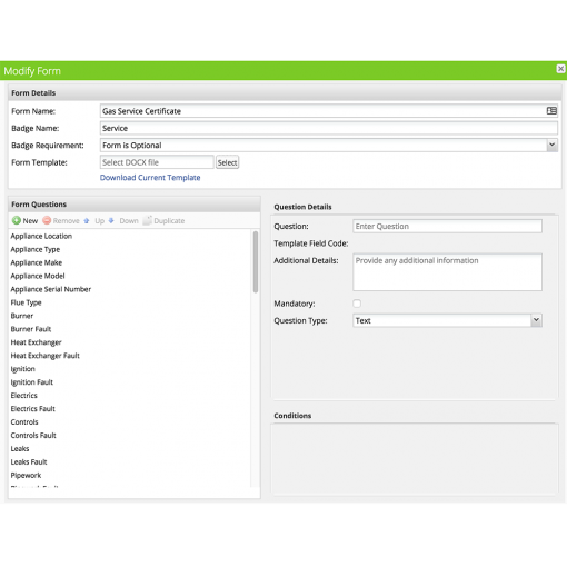 Gas Service Certificate & Maintenance Record Form For ServiceM8